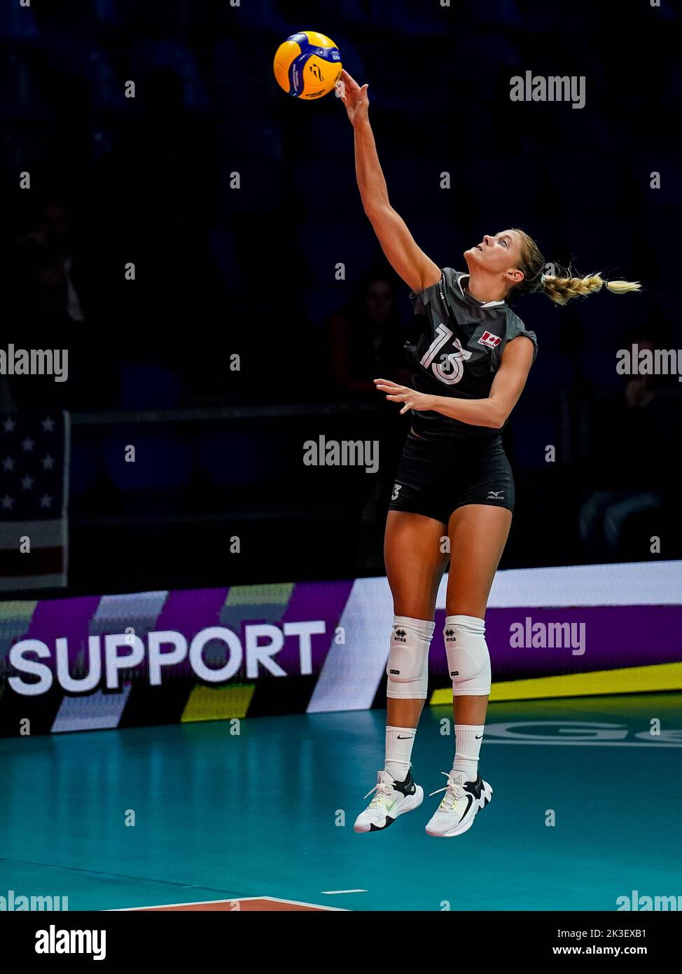 ARNHEM, NETHERLANDS - SEPTEMBER 26: Brie King of Canada serves during ...