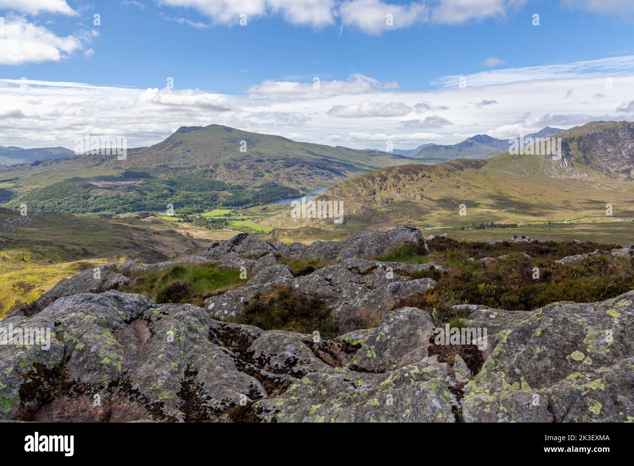 The distinctive peak of Moel Siabod, viewed from the summit of Craig ...