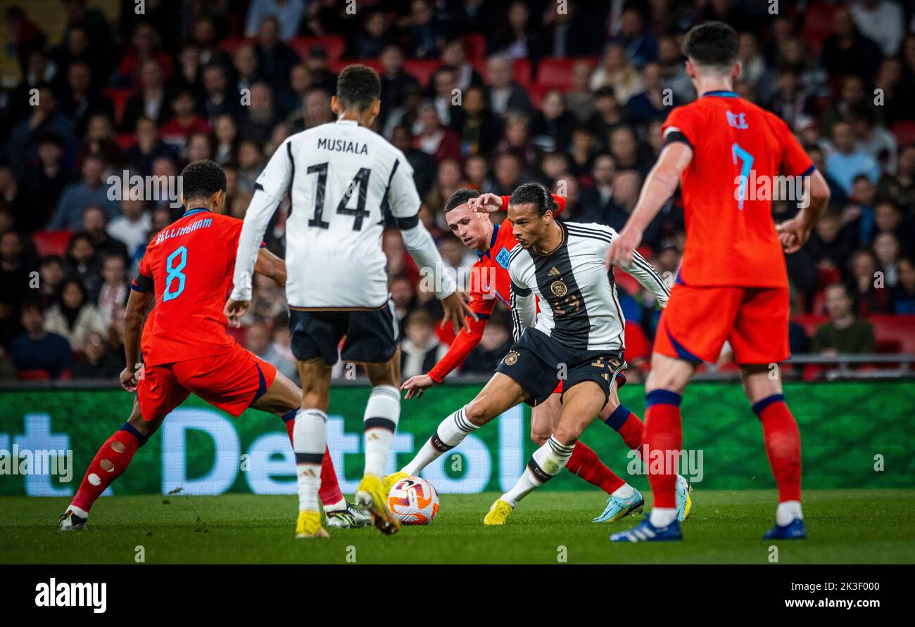London, 26.09.2022 Leroy Sane (Deutschland), Phil Foden (England), Jude ...