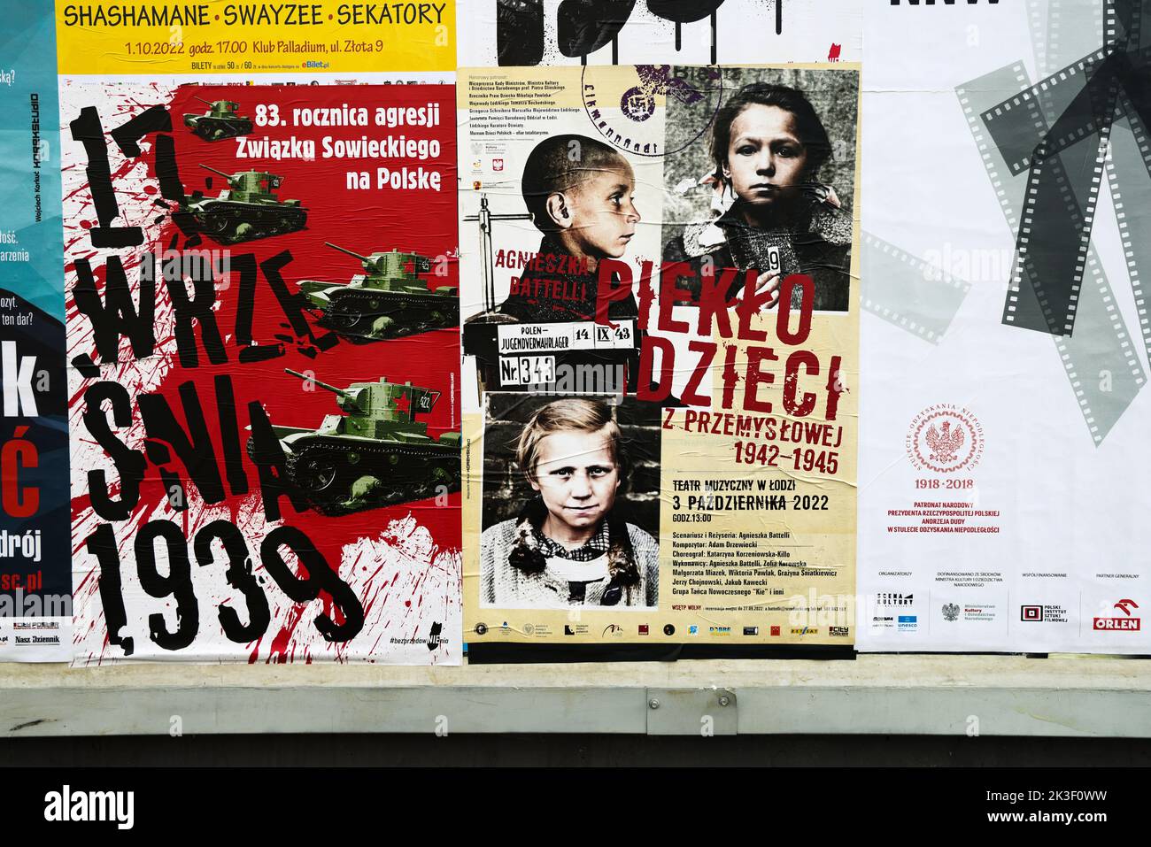 A poster advertising a theatre piece called 'Children's Furnace' is ...