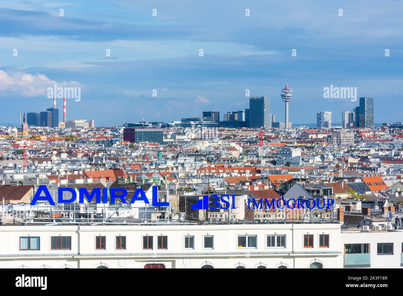 Wien, Vienna: high-rises at Hauptbahnhof and in Simmering, tower in ...