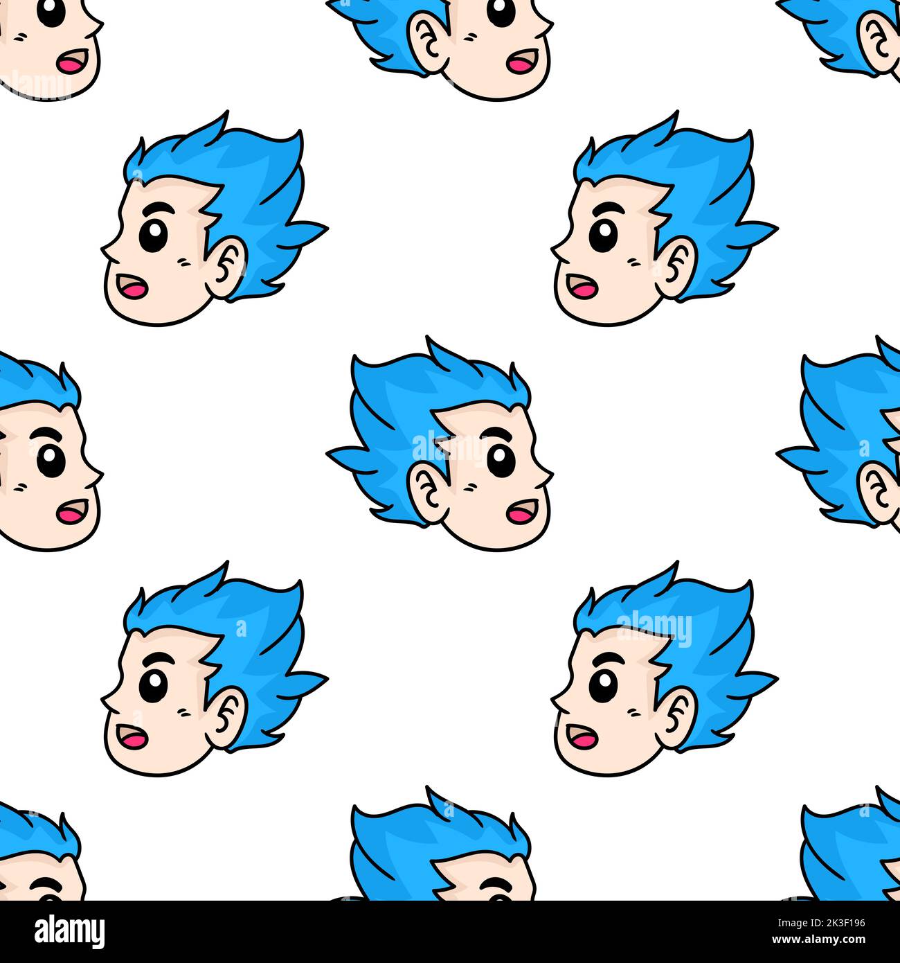 A vector illustration of blue-haired boys isolated on a white ...