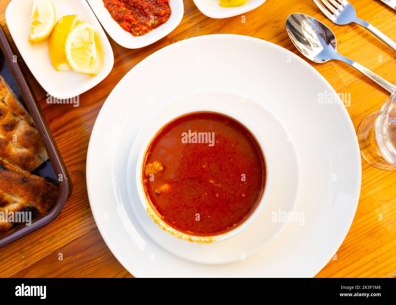 Bamia, Turkish stew with lamb, okra, tomatoes Stock Photo - Alamy