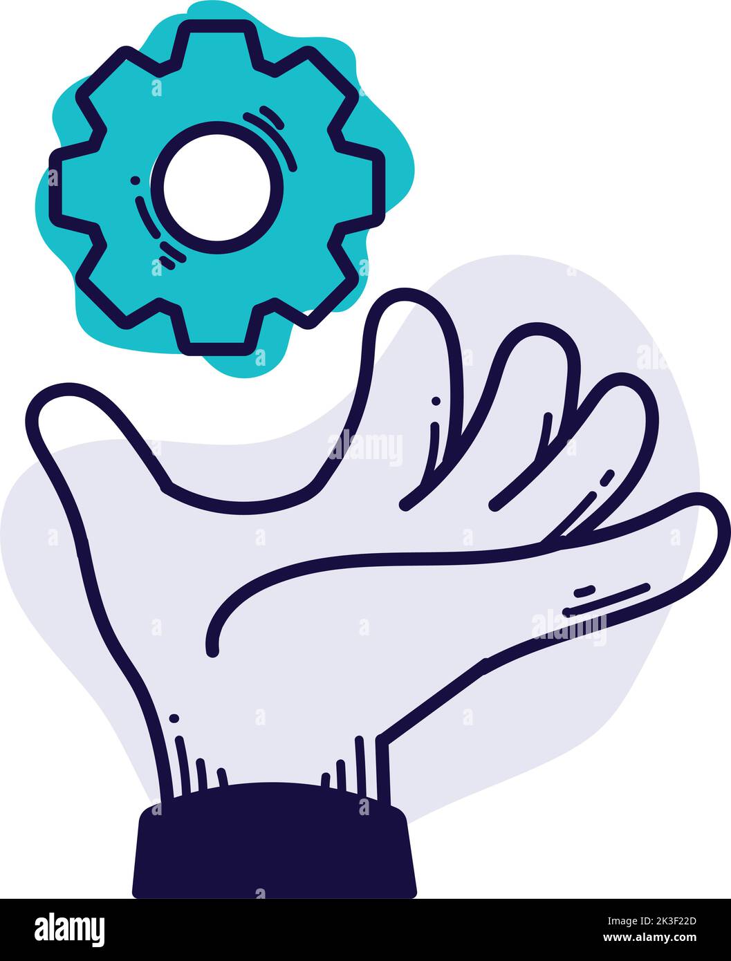 hand with gear cog setting Stock Vector Image & Art - Alamy