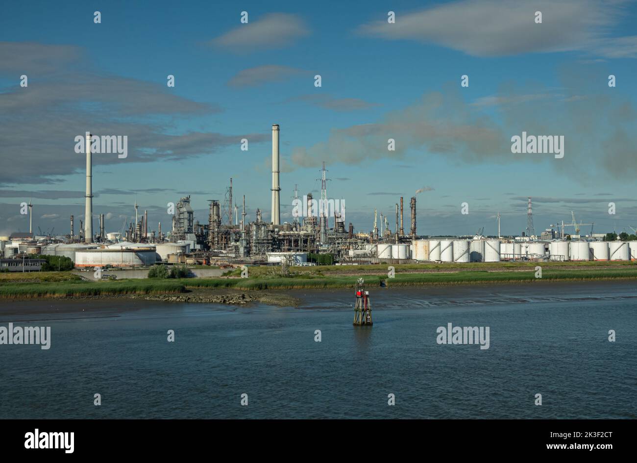Antwerpen, Flanders, Belgium - July 10, 2022: Industry along Scheldt ...