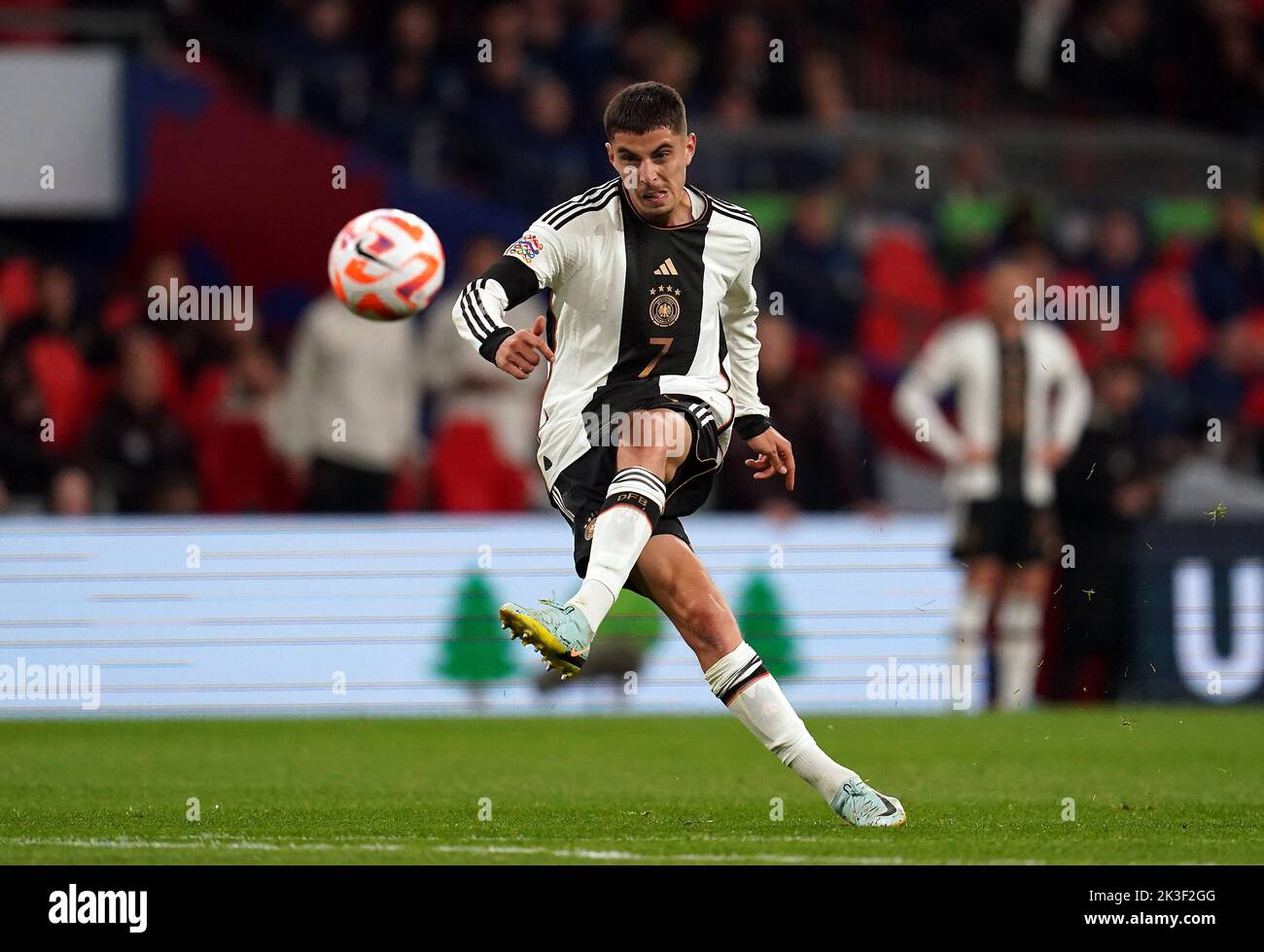 Germany's Kai Havertz scores their side's second goal of the game ...