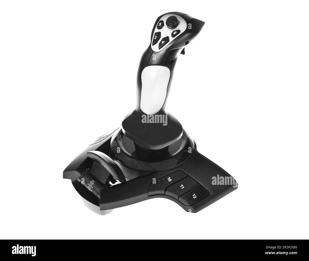 Modern flight joystick isolated on white background Stock Photo - Alamy