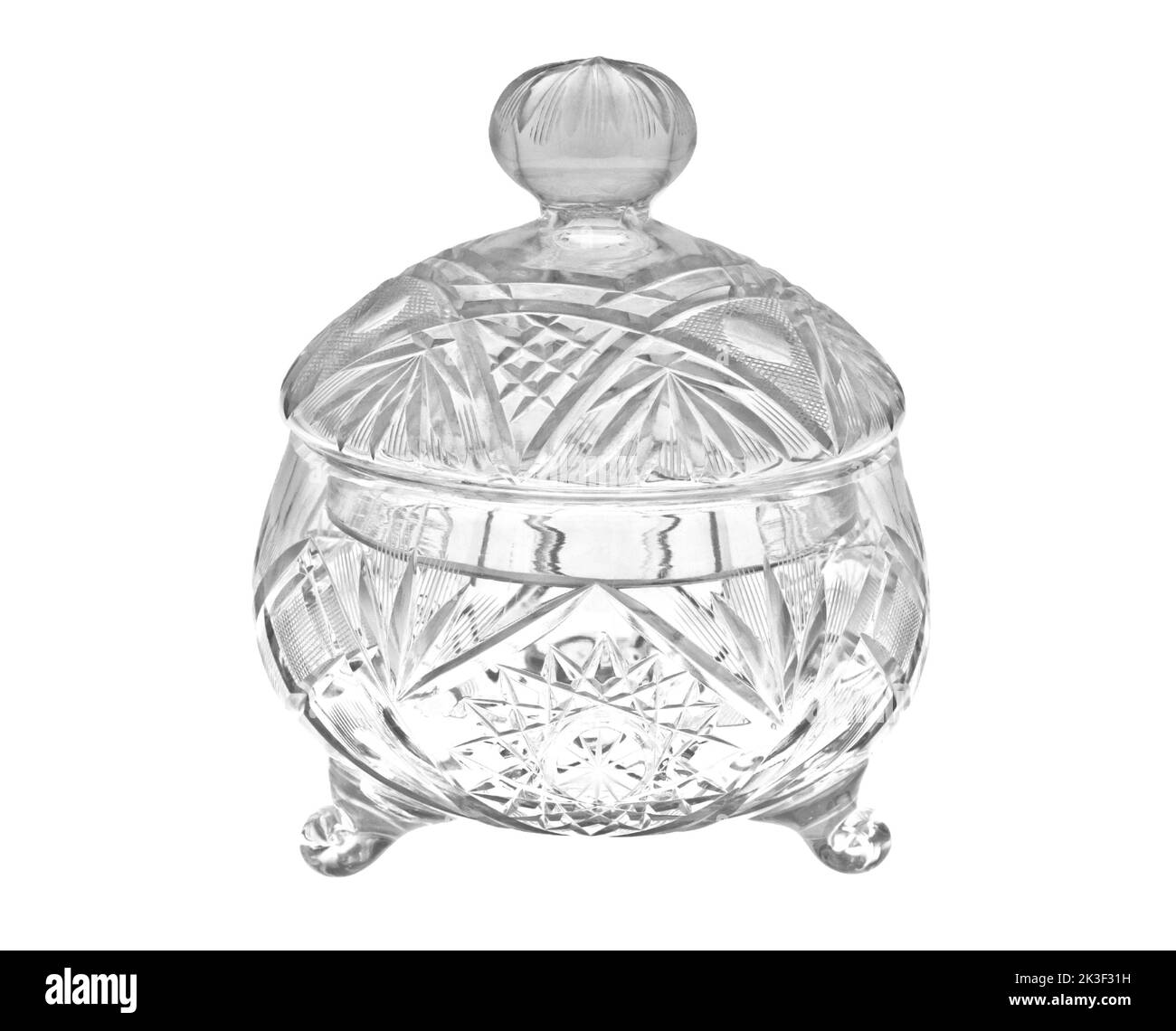 Fine empty crystal bowl Isolated on white background Stock Photo - Alamy