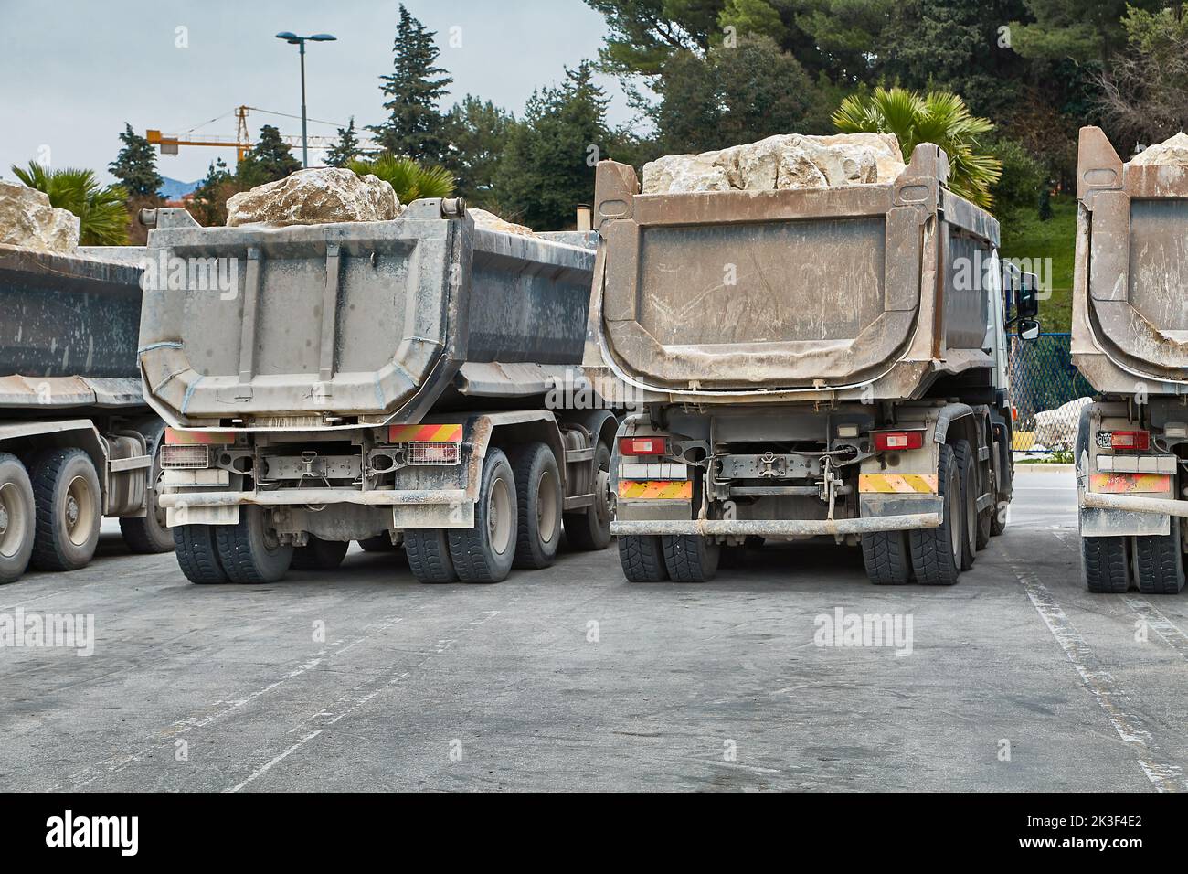 Dump Trucks for Road Construction Stock Photo - Alamy