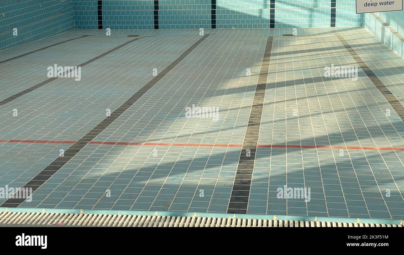 Abandoned swimming pool. An empty swimming pool is under construction ...