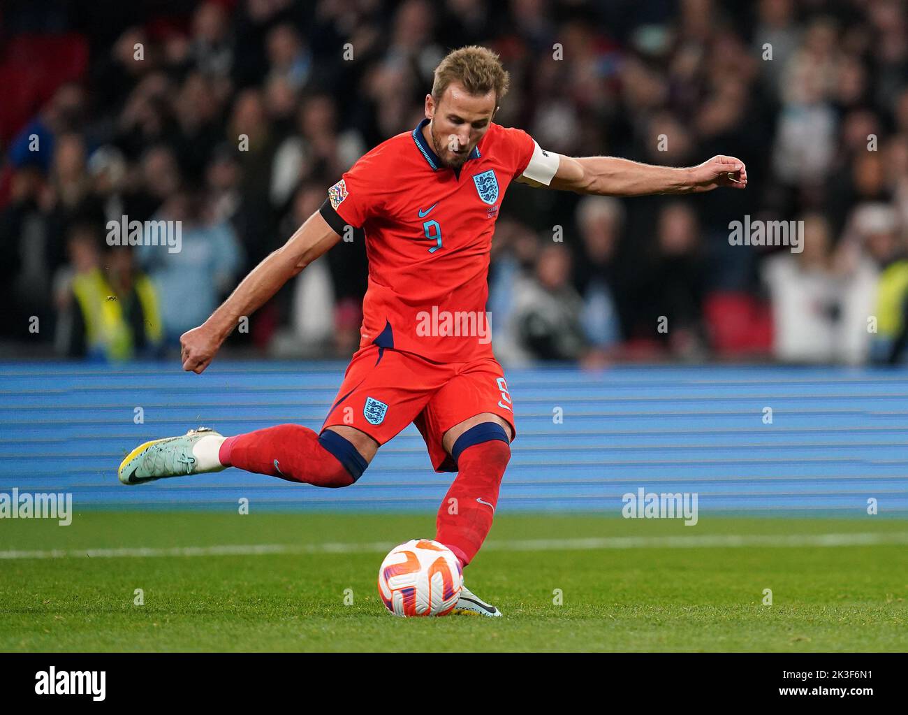 England's Harry Kane scores their side's third goal of the game from ...