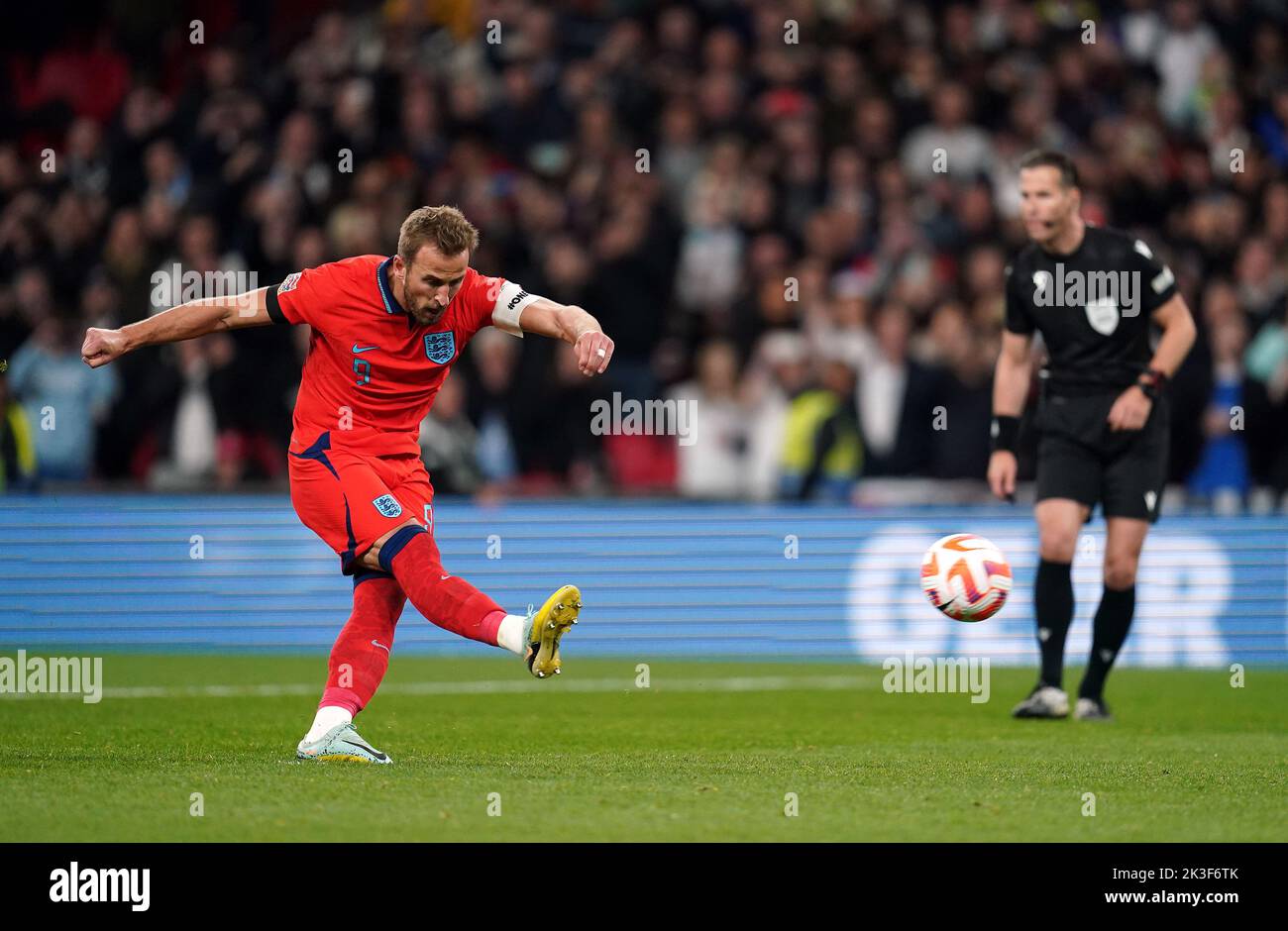 England's Harry Kane scores their side's third goal of the game from ...