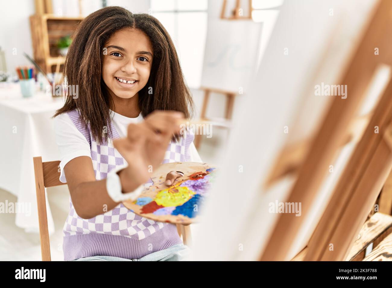 African american girl smiling confident drawing at art school Stock ...