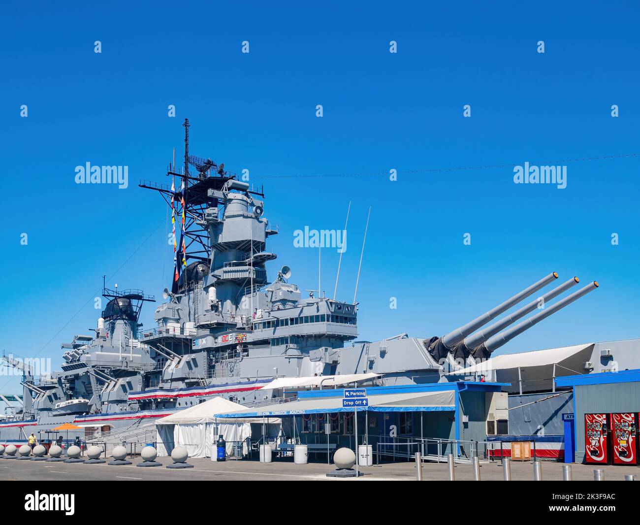 Long Beach, JUL 24 2014 - Sunny view of the Battleship USS Iowa Stock ...
