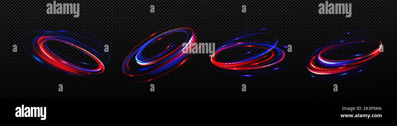 Light motion effect, circle trails of energy flare or glow movement ...