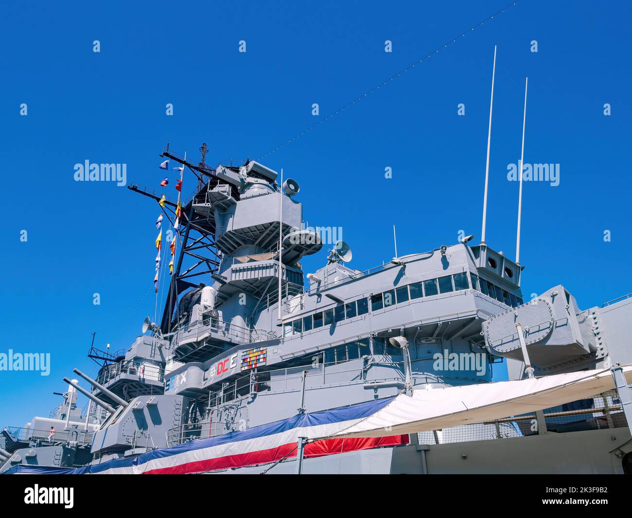 Long Beach, JUL 24 2014 - Sunny view of the Battleship USS Iowa Stock ...