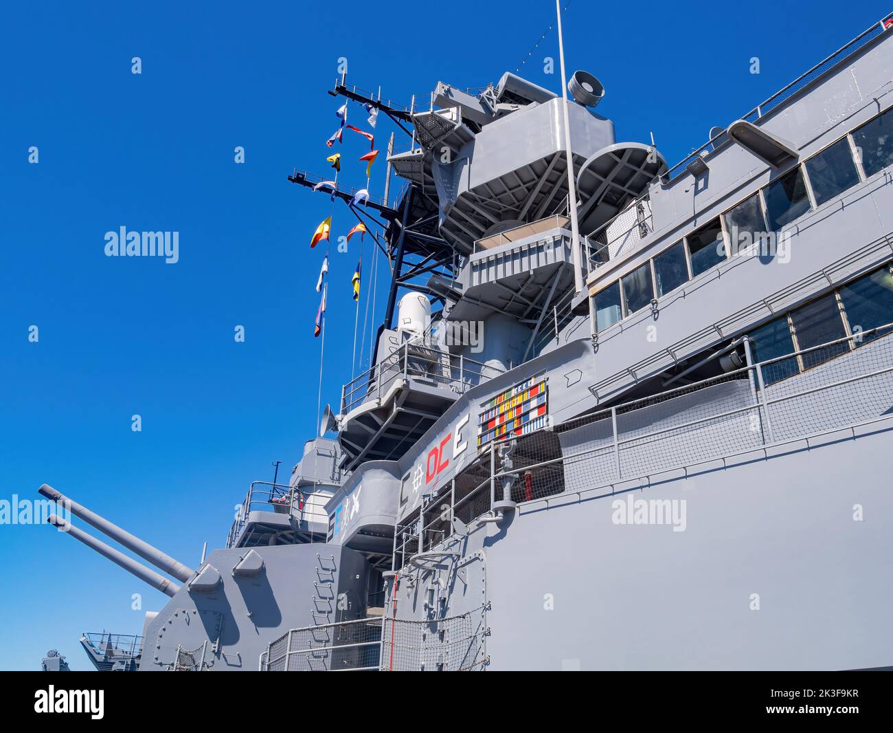 Long Beach, JUL 24 2014 - Sunny view of the Battleship USS Iowa Stock ...