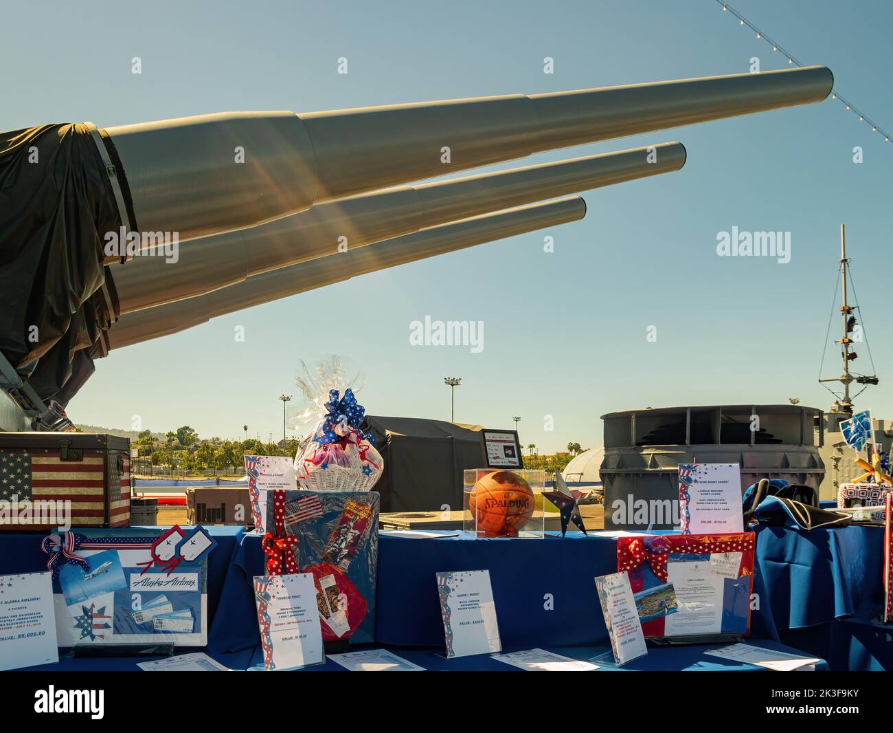 Long Beach, JUL 24 2014 - Sunny view of the Battleship USS Iowa Stock ...