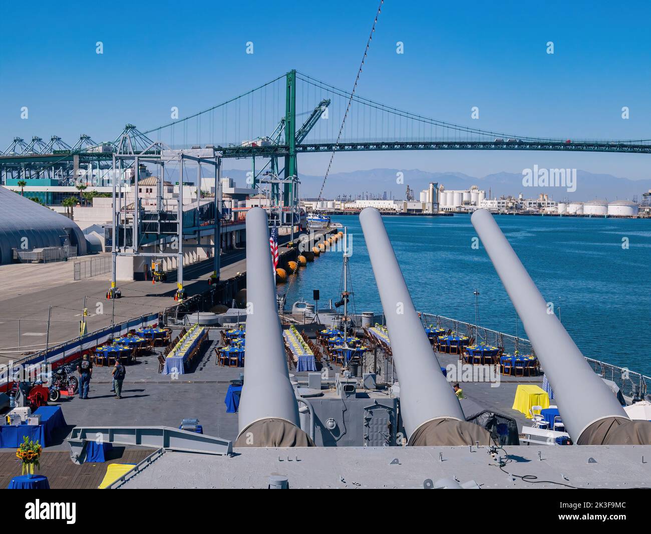 Long Beach, JUL 24 2014 - Sunny view of the Battleship USS Iowa Stock ...