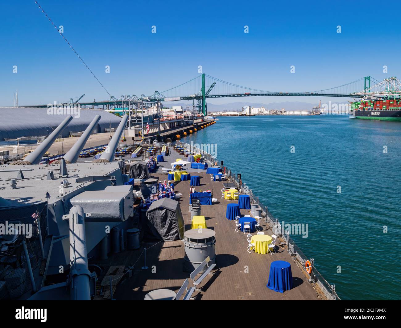 Long Beach, JUL 24 2014 - Sunny view of the Battleship USS Iowa Stock ...