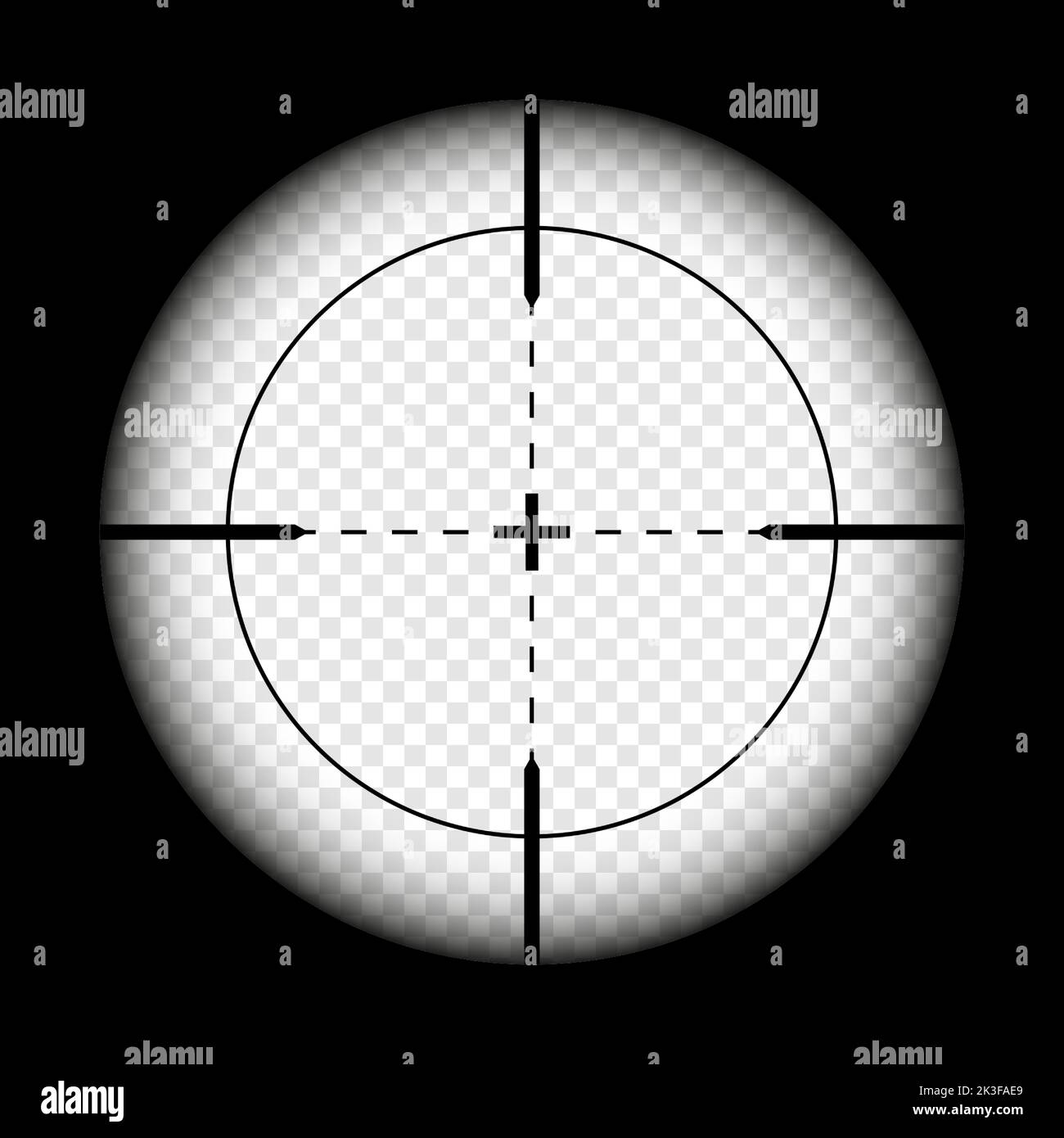 Weapon sight, sniper rifle optical scope on black background. Hunting ...