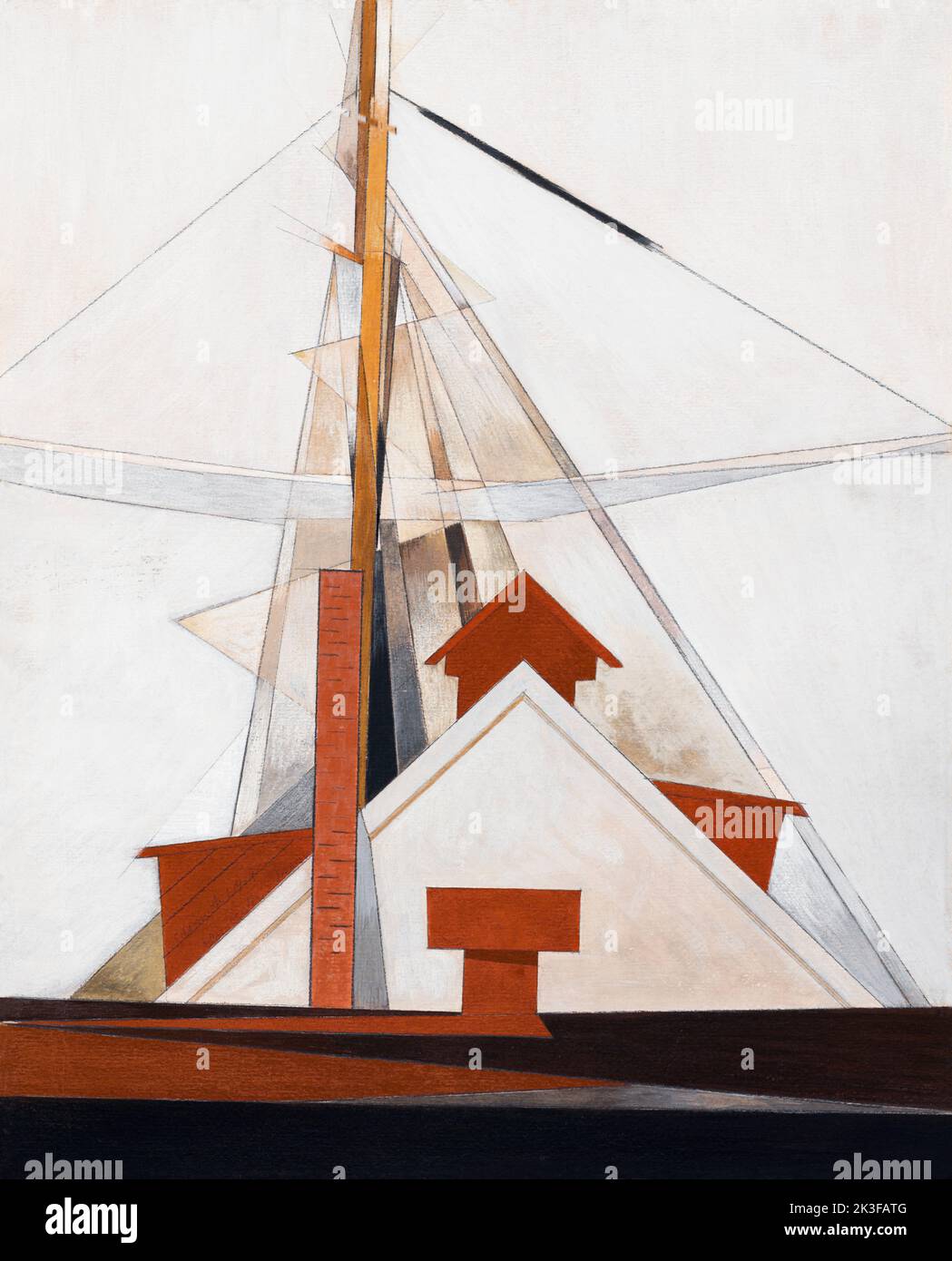 Masts (1919) painting in high resolution by Charles Demuth. Original ...