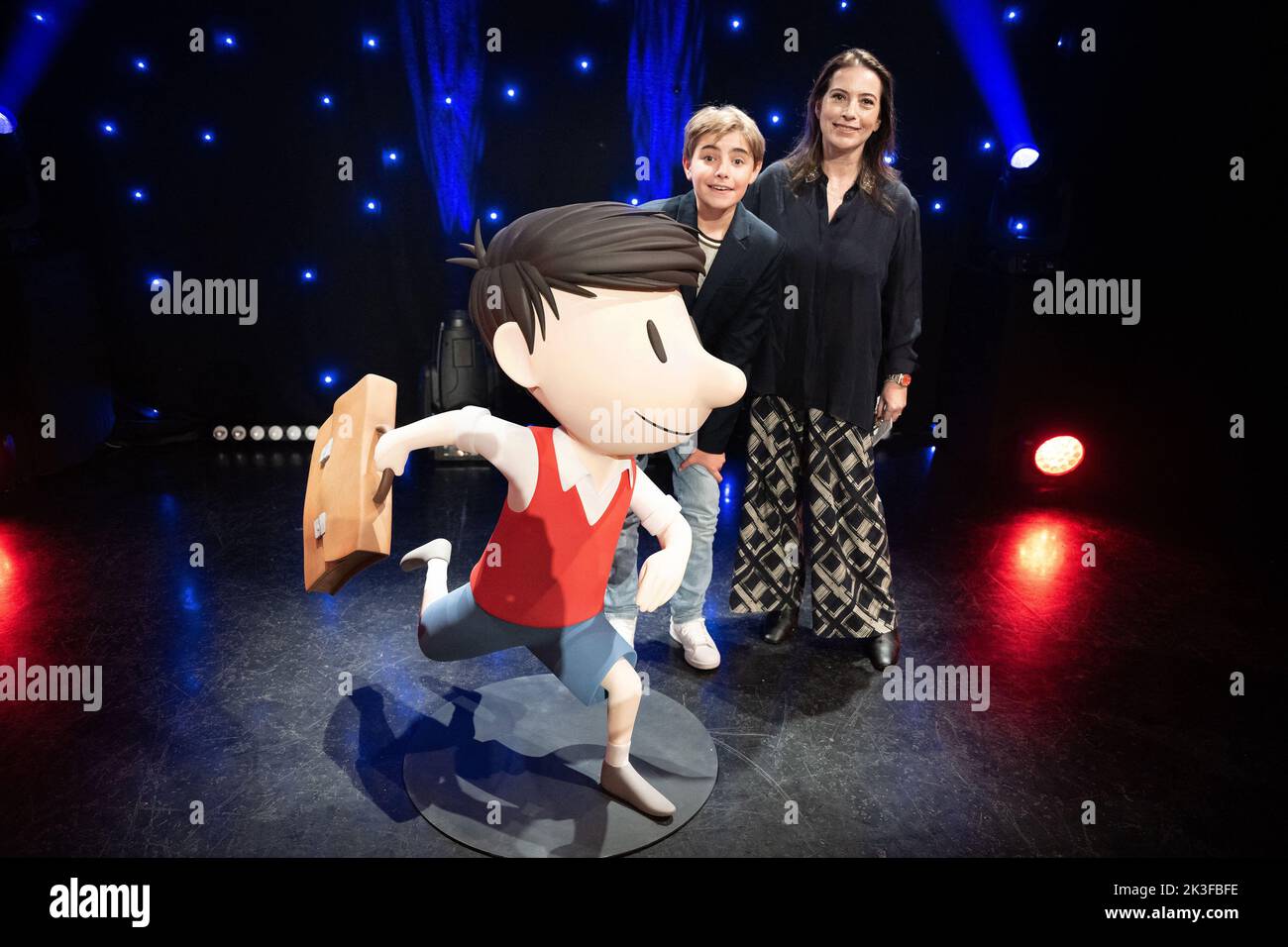 Simon Faliu et Anne Goscinny during the Petit Nicolas Wax Work ...