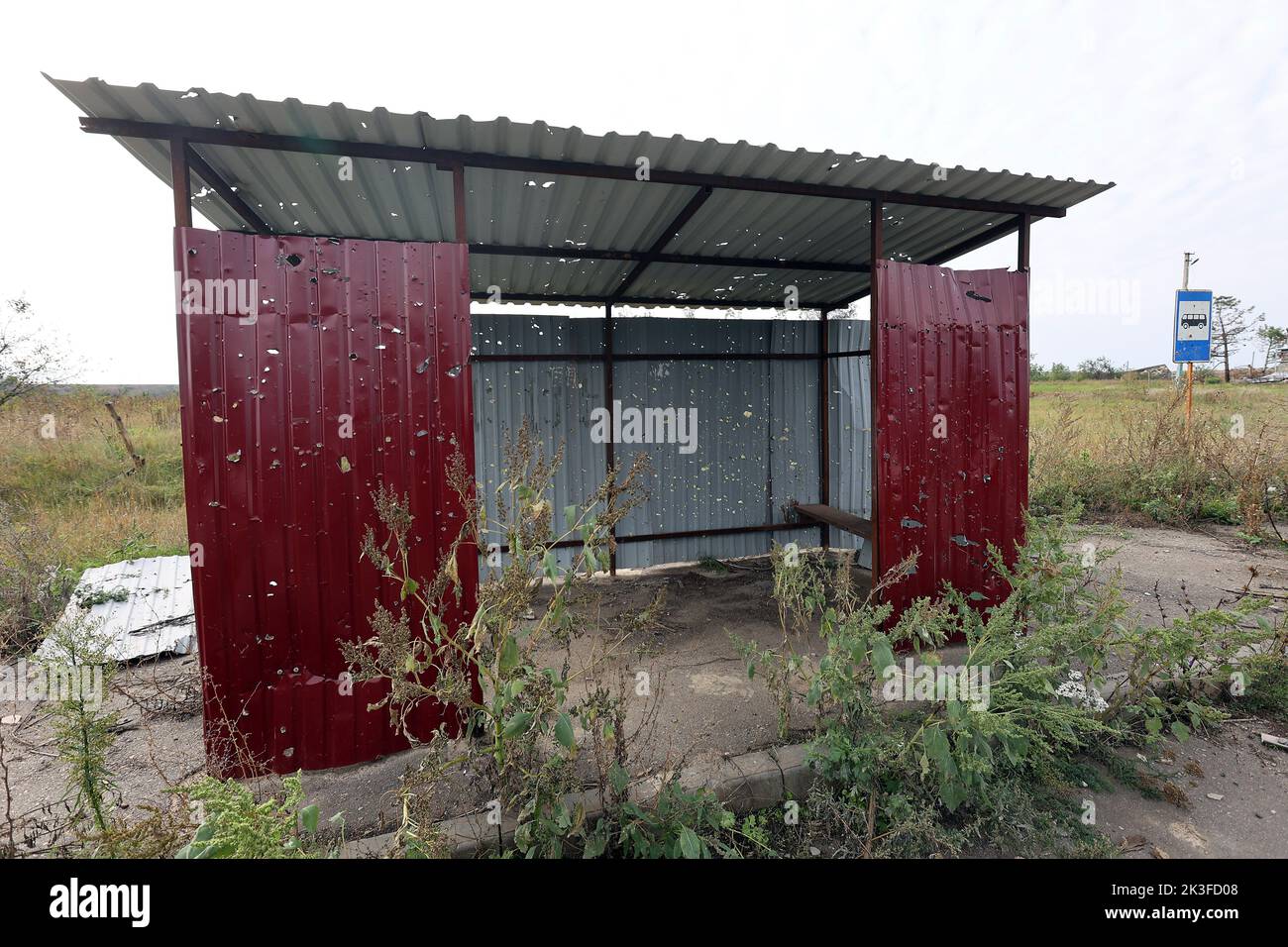 KHARKIV REGION, UKRAINE - SEPTEMBER 26, 2022 - Aftermath of hostilities ...