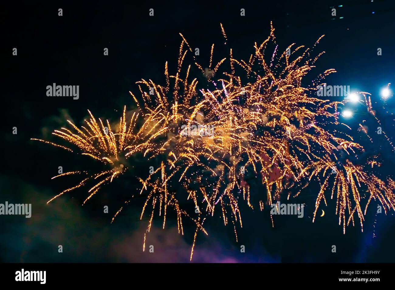 Bright fiery fireworks against hi-res stock photography and images - Alamy