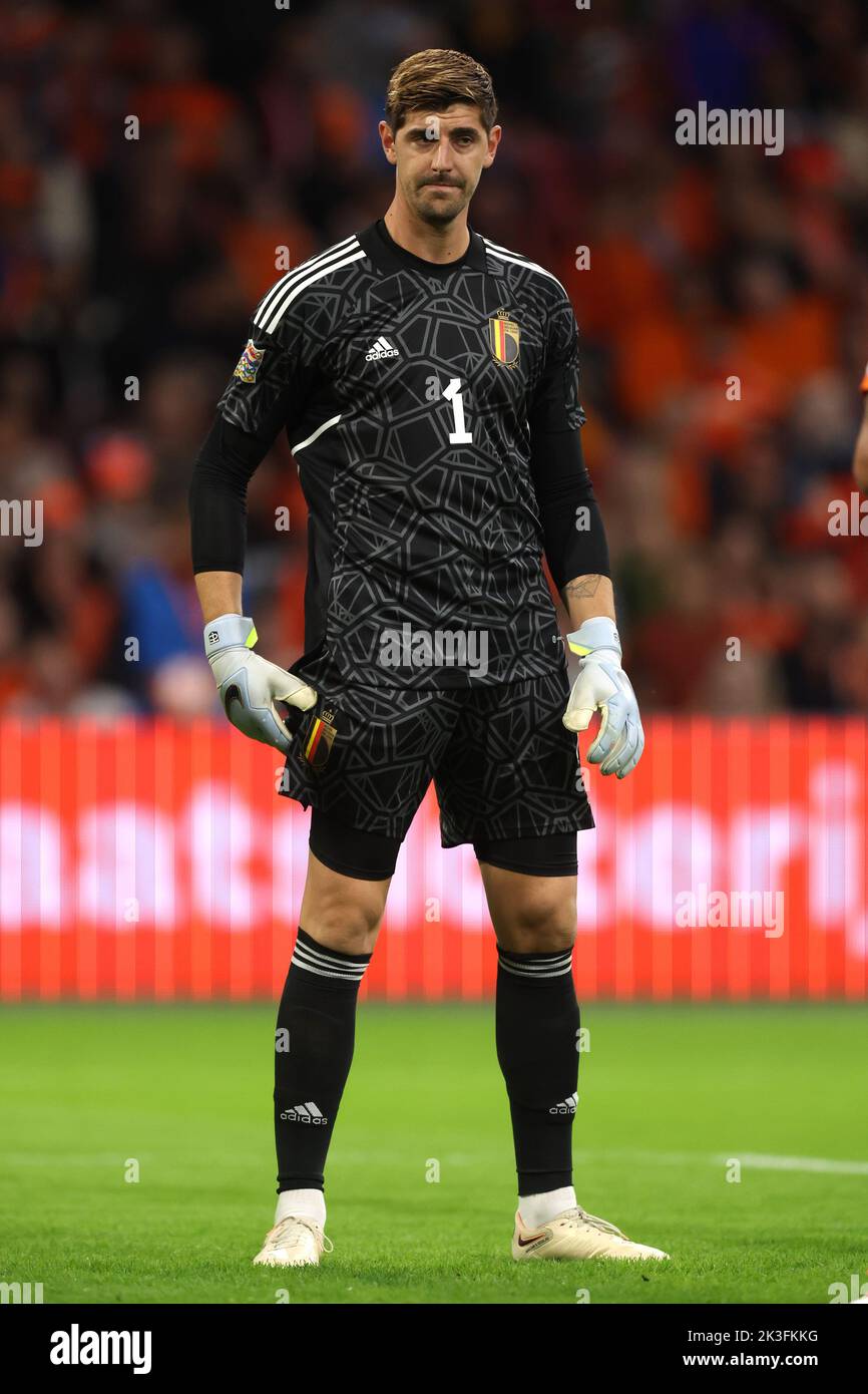 AMSTERDAM, NETHERLANDS - SEPTEMBER 25: goalkeeper Thibaut Courtois of ...