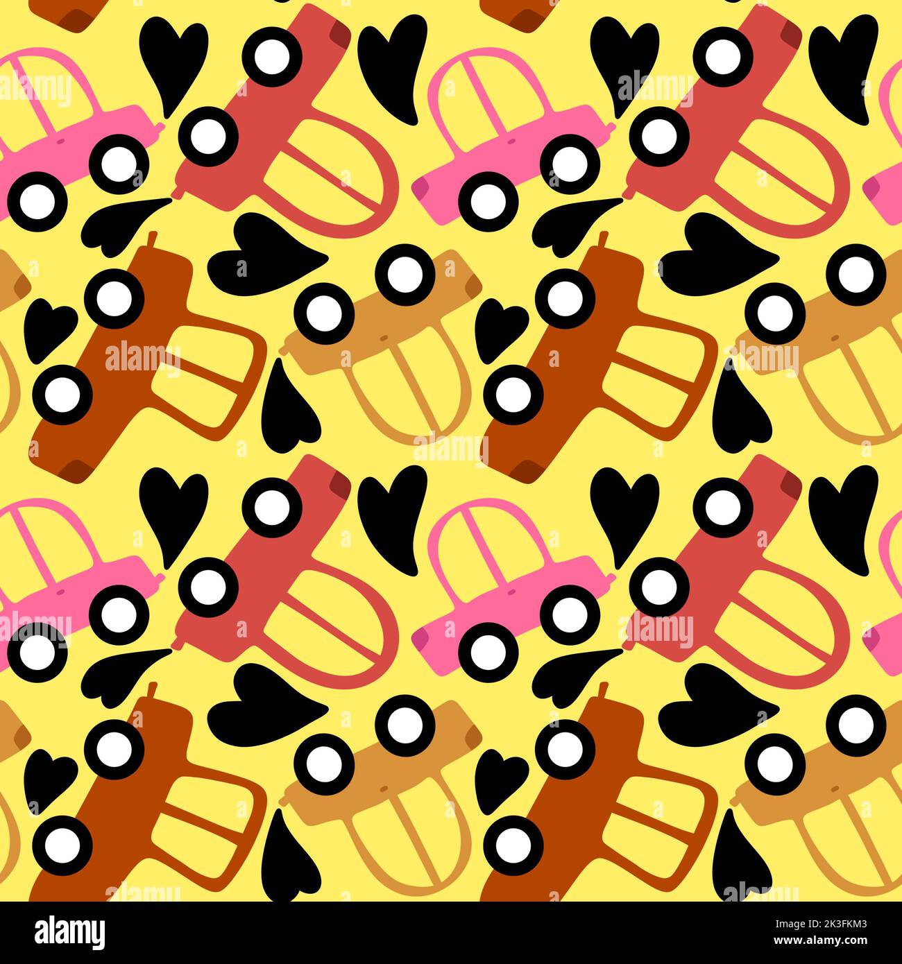Cartoon kids seamless cars toys pattern for child clothes print and ...