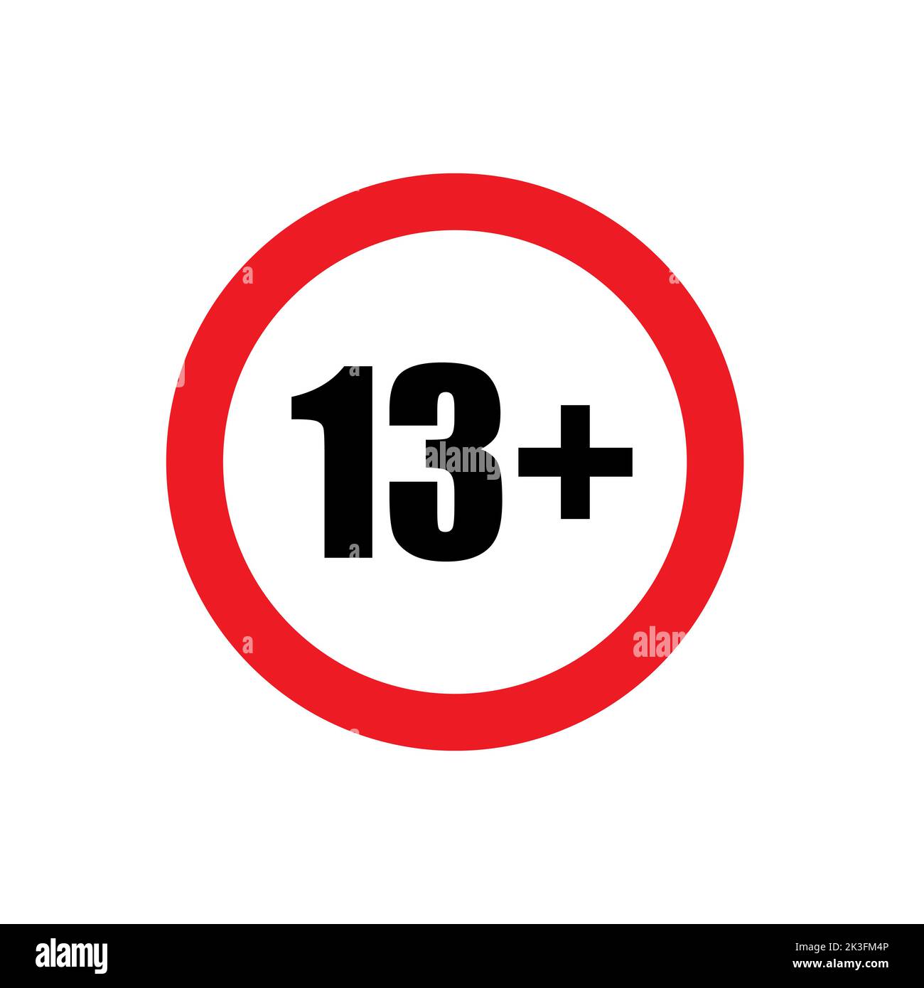 13 plus icon vector under sixteen years prohibition sign, adults only ...
