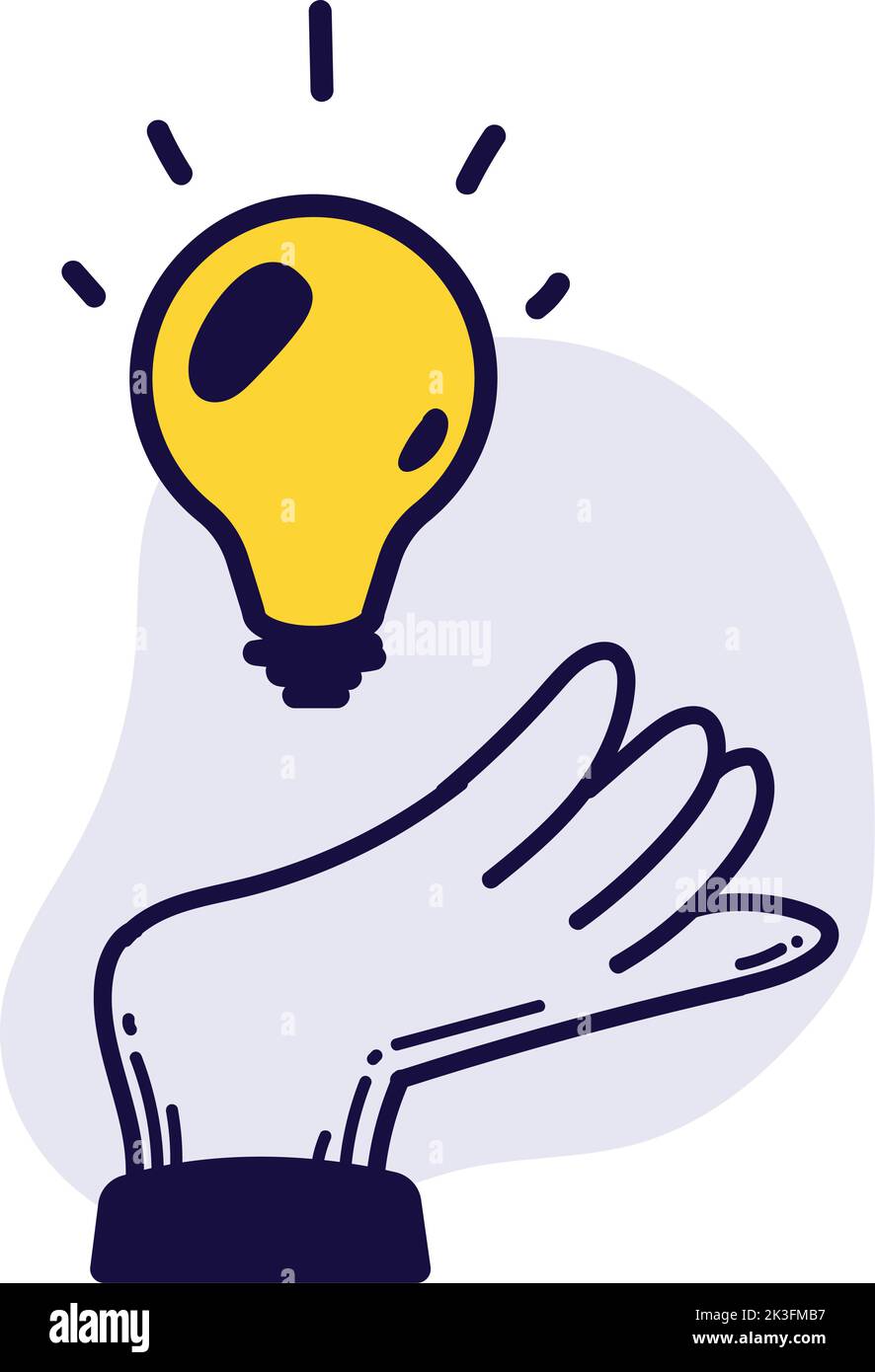 hand with bulb light energy Stock Vector Image & Art - Alamy