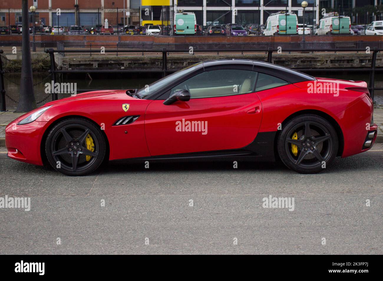 A 2011 Red Ferrari California Convertible Supercar With Black Accents ...