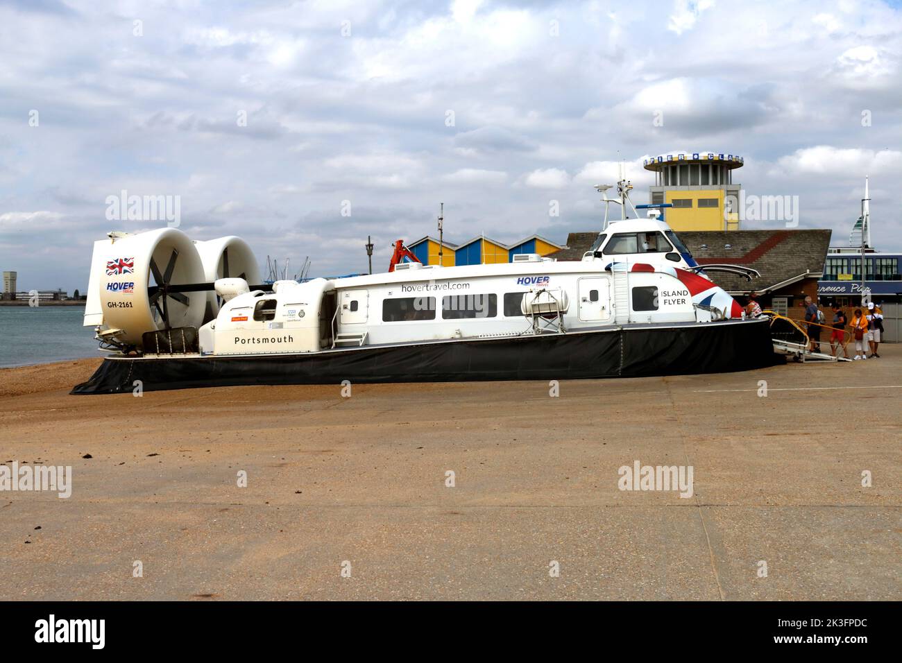 The Island Flyer hovercraft about to depart Portsmouth for the Isle of ...