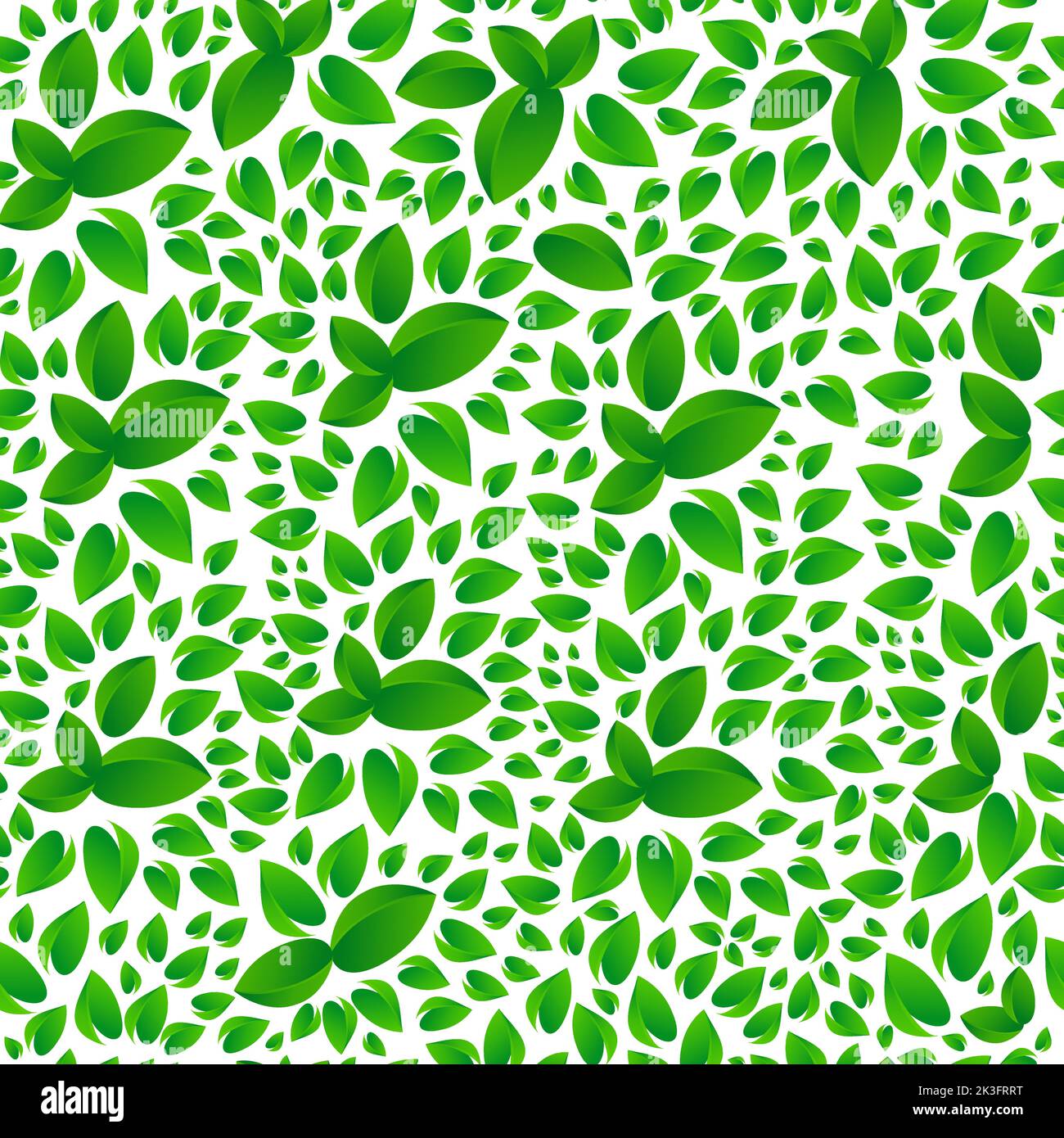 Seamless Abstract Green Leaves pattern, Green foliage vector background ...