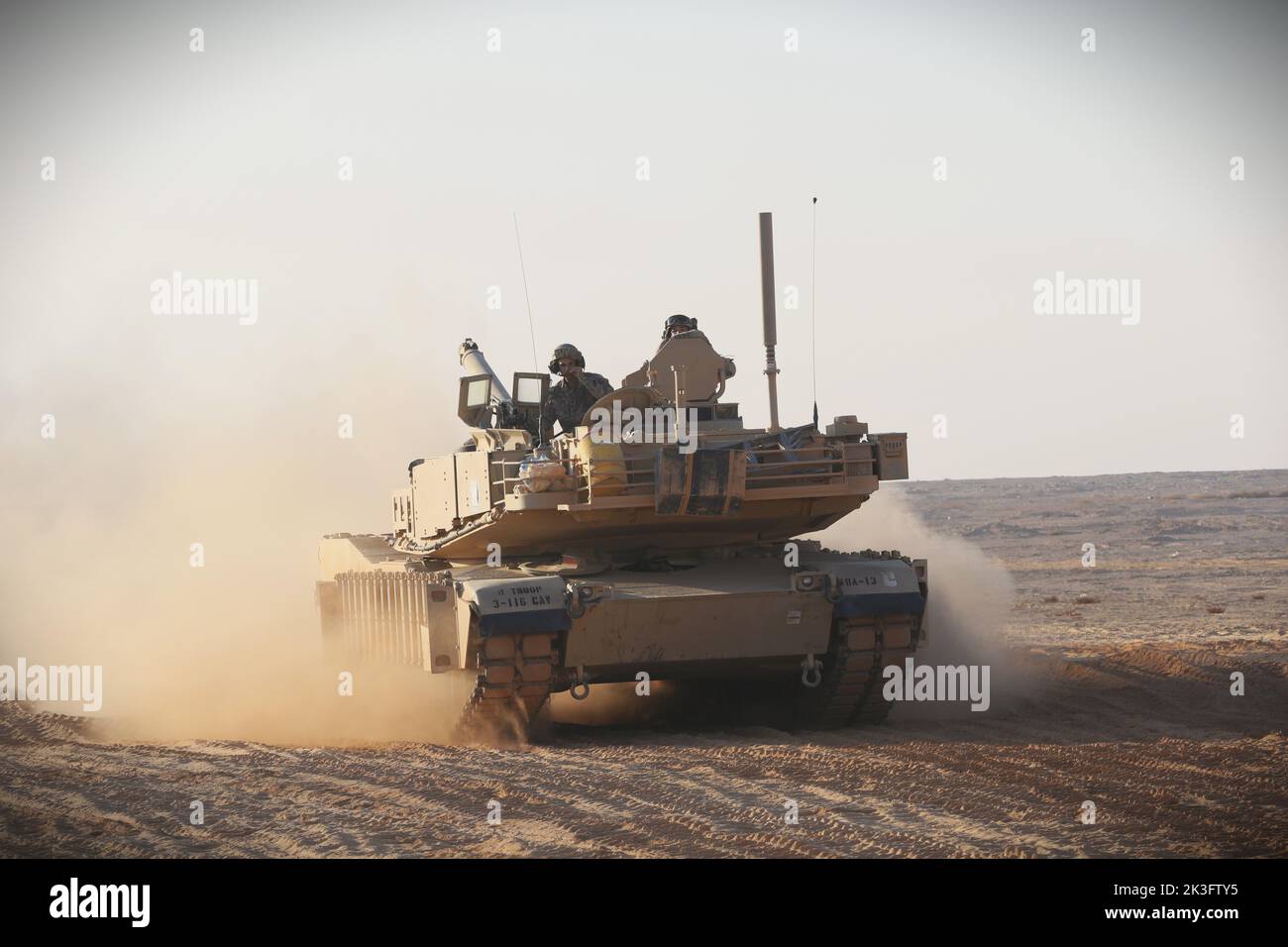 A U.S. Army M1 Abrams tank crew from the 1st Combined Arms Battalion ...