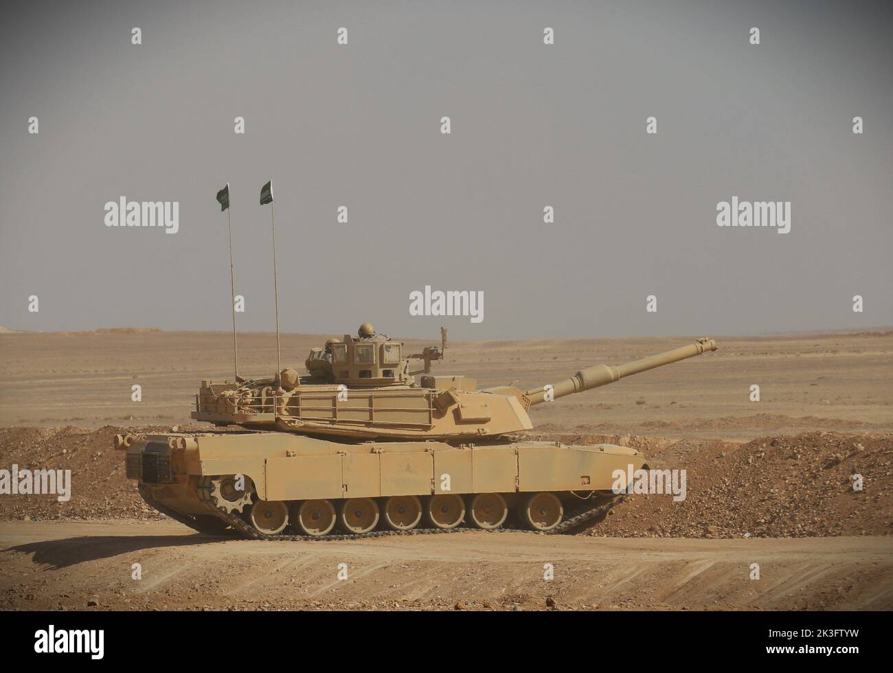 An M1A2 Abrams tank from the Royal Saudi Armed Forces performs fire ...
