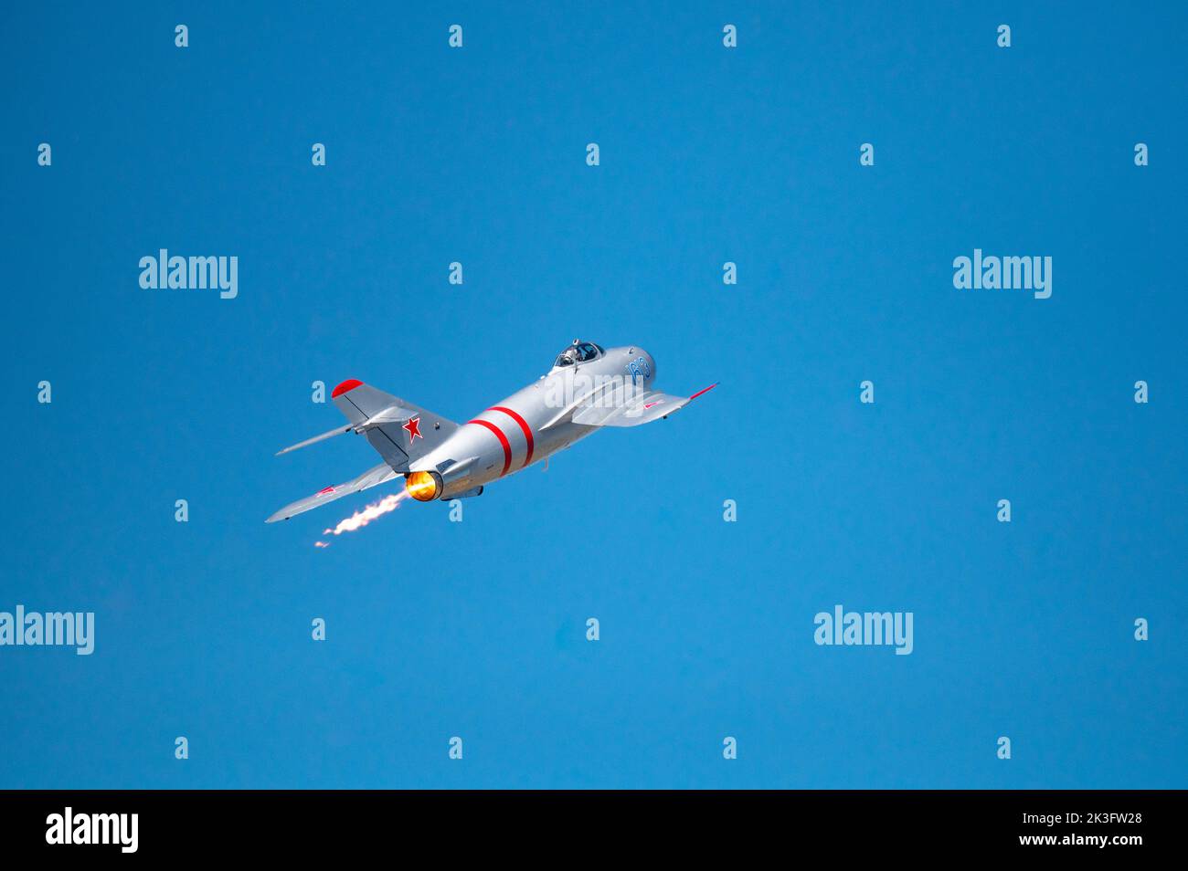 Randy Ball, a Frontiers in Flight featured performer, flys his MiG-17F ...