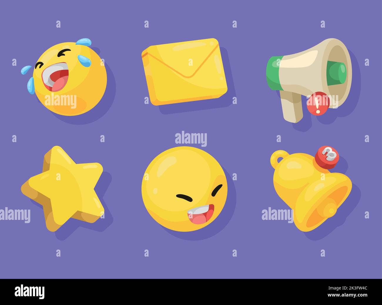 Six 3d Social Media Icons Stock Vector Image And Art Alamy