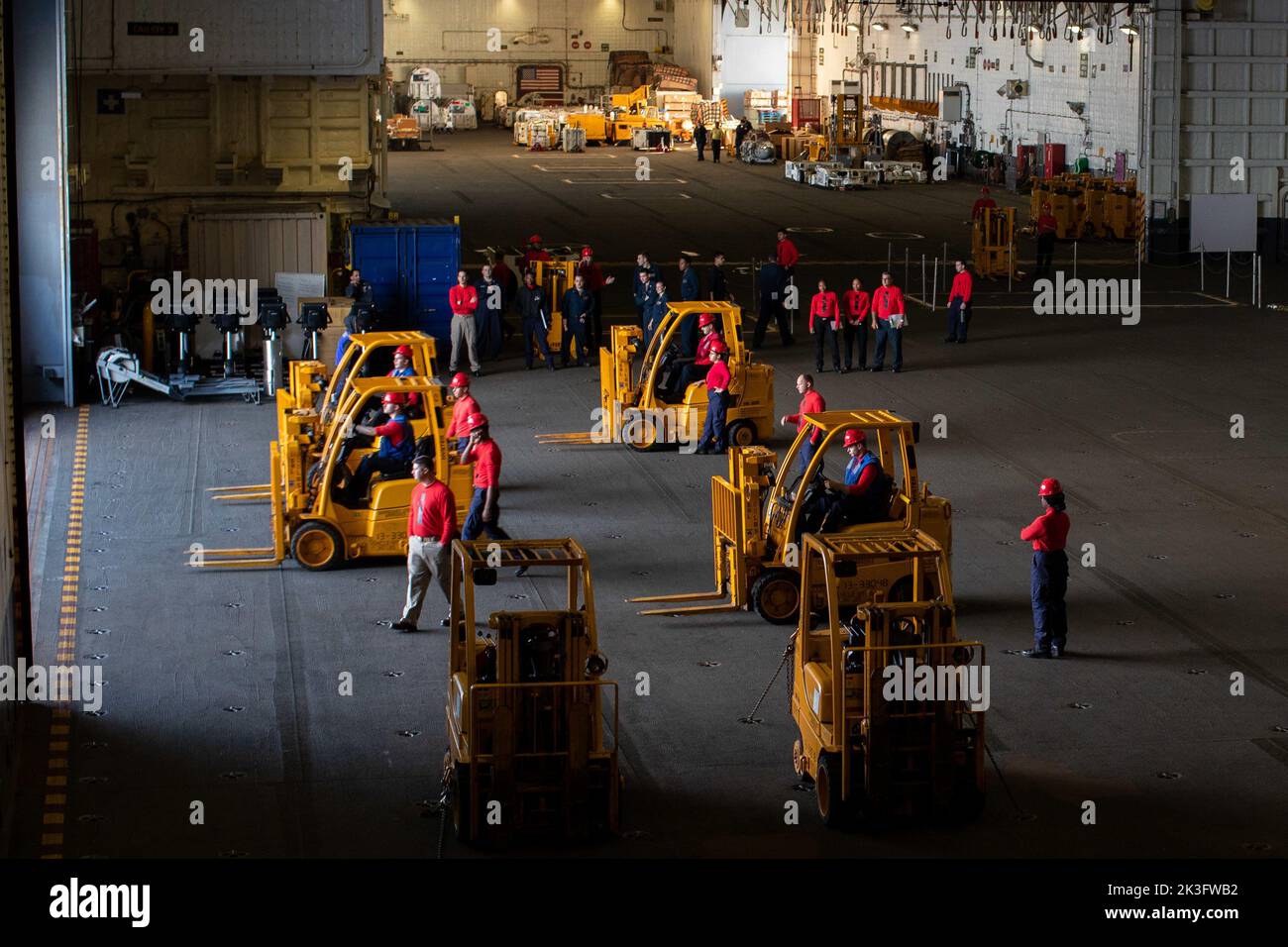 Sailors assigned to the first-in-class aircraft carrier USS Gerald R ...