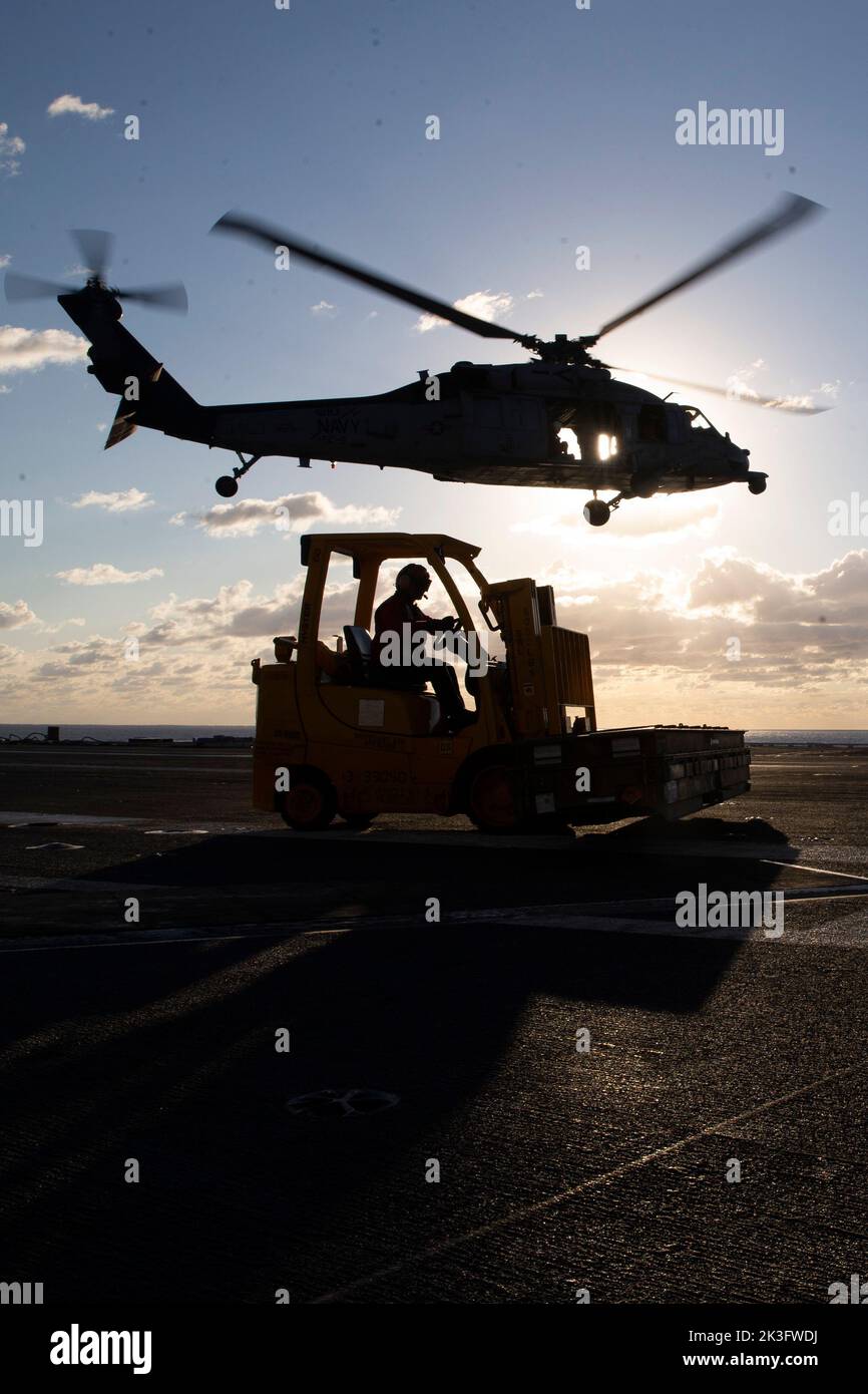 An MH-60S Nighthawk, attached to the "Tridents" of Helicopter Sea ...