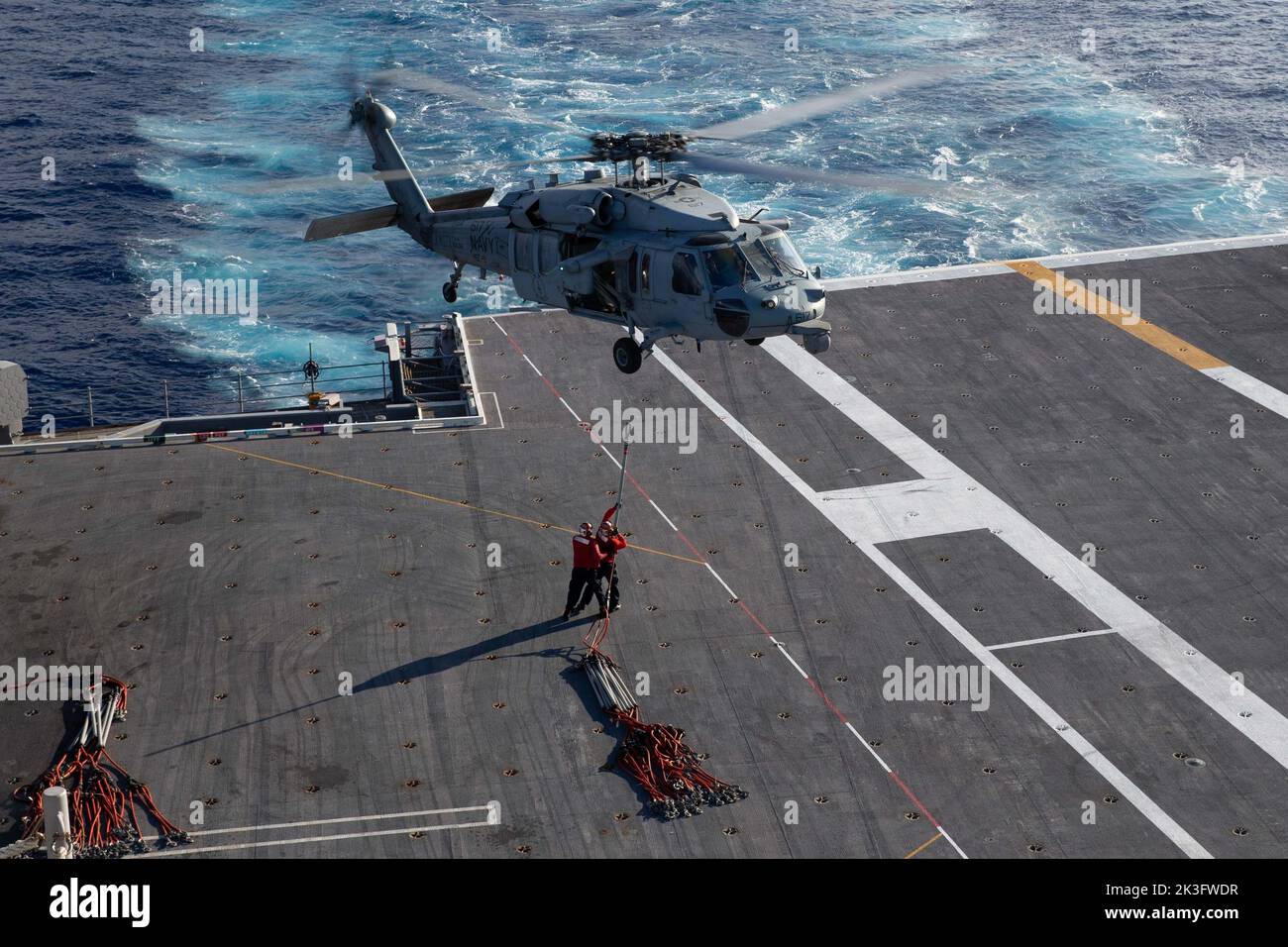 Sailors assigned to the first-in-class aircraft carrier USS Gerald R ...