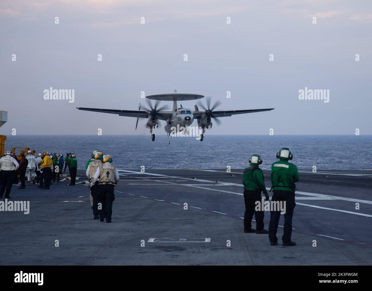 An E2-D Hawkeye, attached to the “Greyhawks” of Airborne Command and ...