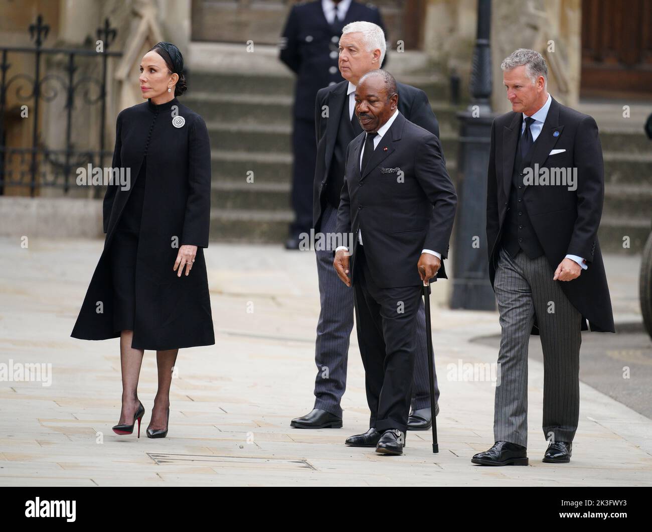 President of Gabon, Ali Bongo Ondimba (centre), and First Lady of Gabon ...