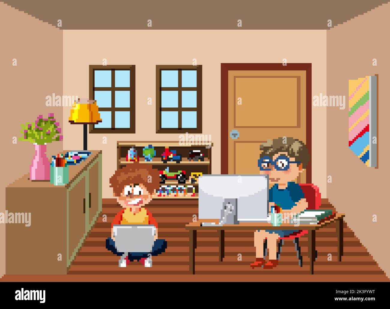 Online learning at home illustration Stock Vector Image & Art - Alamy