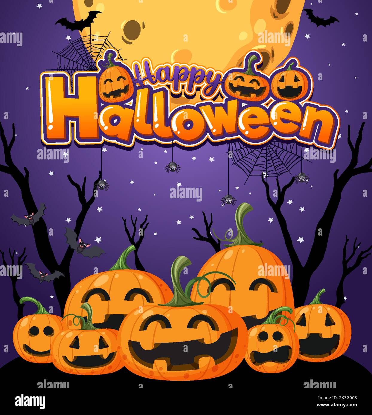 Happy Halloween Poster Template illustration Stock Vector Image & Art ...
