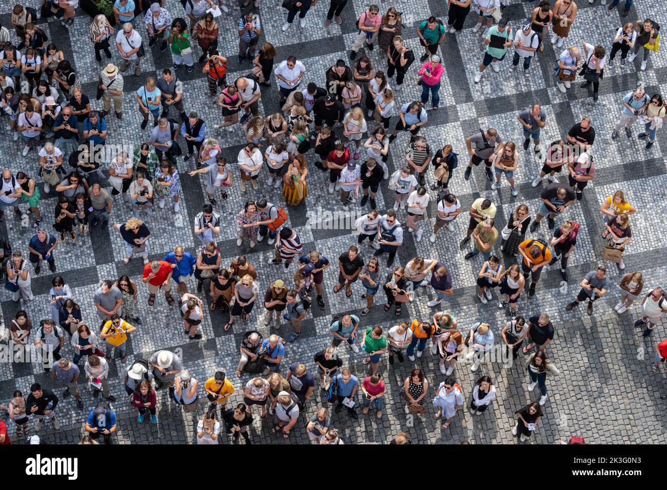 Prague, Czech Republic - 5 September 2022: Large and diverse group of ...