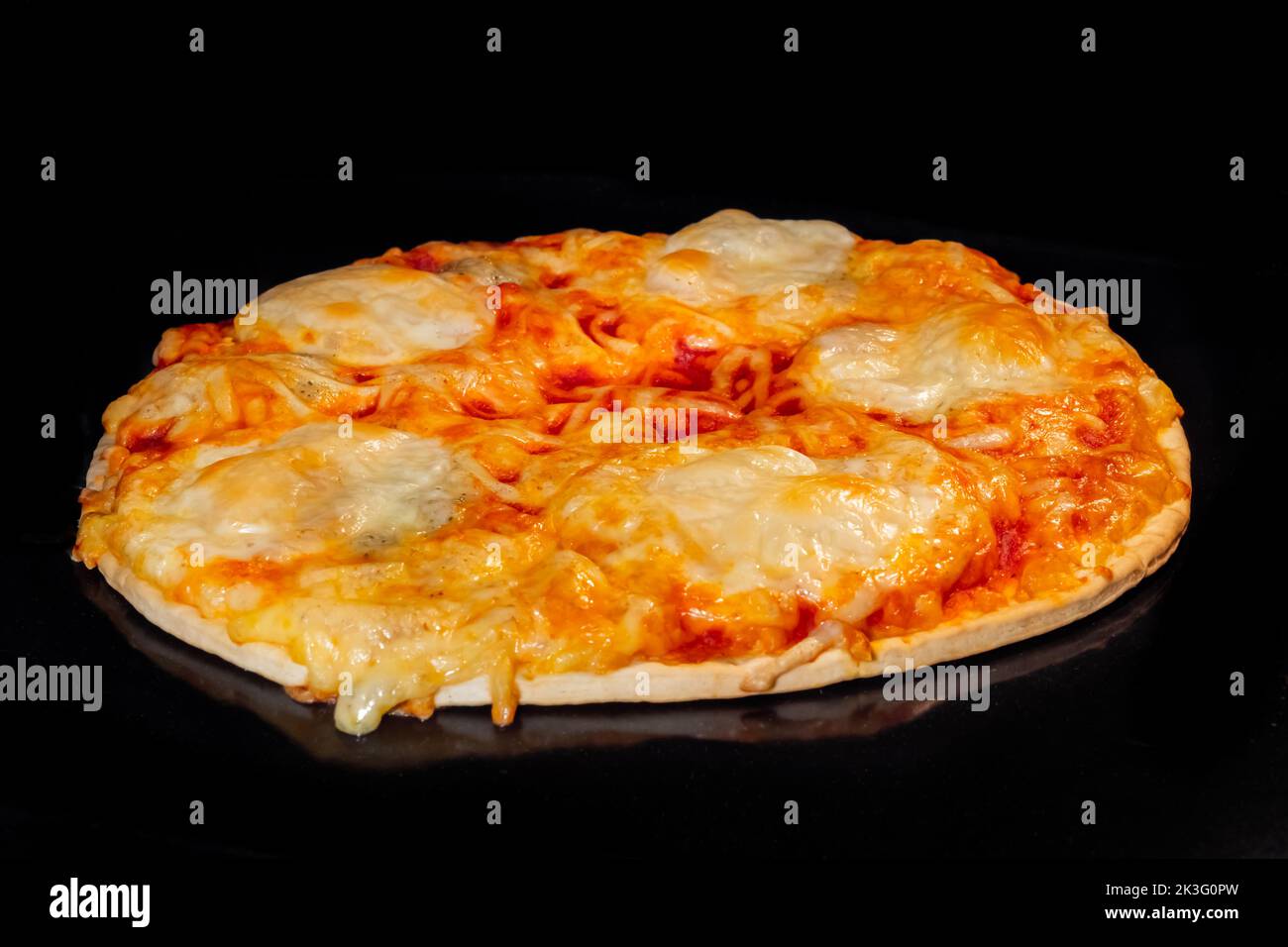 Baked homemade pizza Margherita in electric oven at home Stock Photo - Alamy