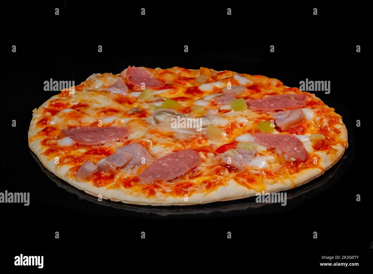 Baked homemade pizza in electric oven at home Stock Photo - Alamy